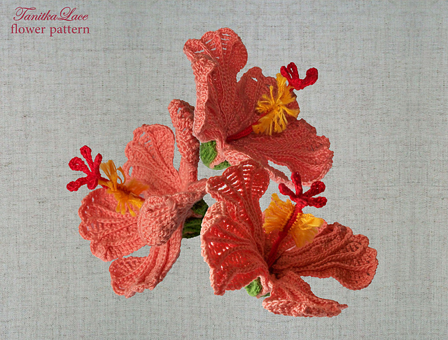 Ravelry: Tashatan740's Pattern Hibiscus Crochet Flower How to make flower