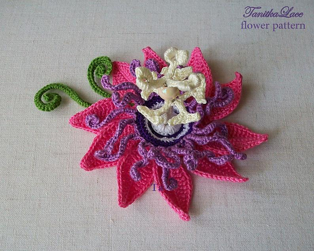 Ravelry: Tashatan740's Pattern Passion Flower 3d Crochet Photo Tutorial ...