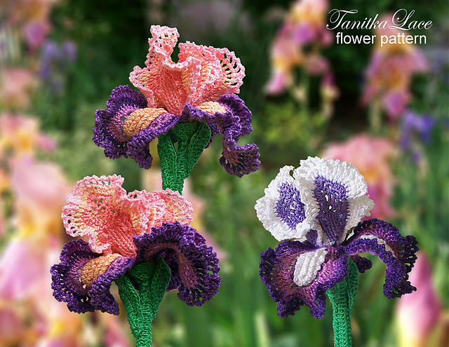Ravelry: Tashatan740's Iris flower Crochet pattern