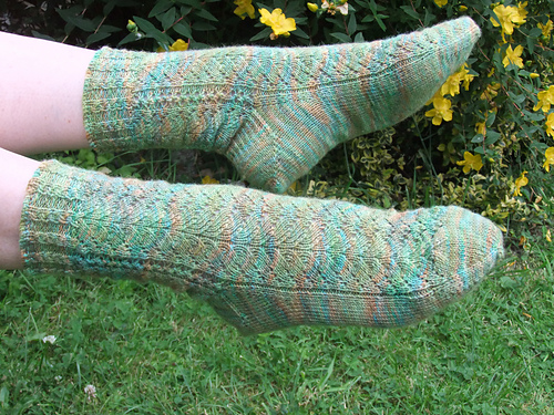 Ravelry: Easy Fern Toe-Up Sock pattern by SLM Designs