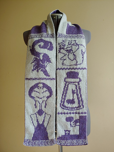 Two more for exotic scarf bingo! : r/knitting