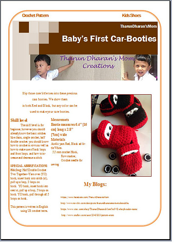 Ravelry: Baby's First car-Booties pattern by Tharundharansmom mahesubbu