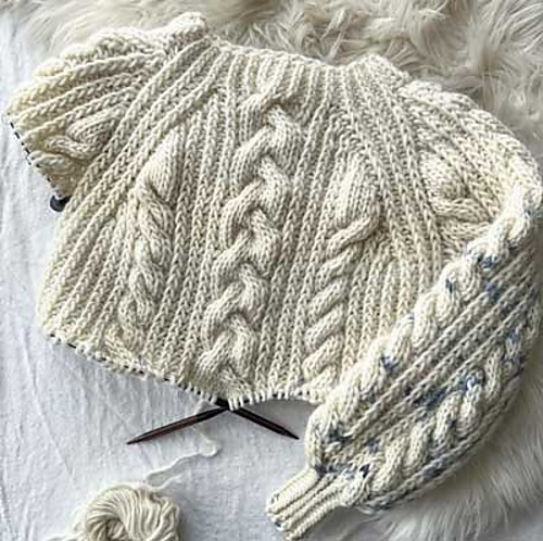 Ravelry: Cables And Brioche Sweater pattern by Melanie Reinert