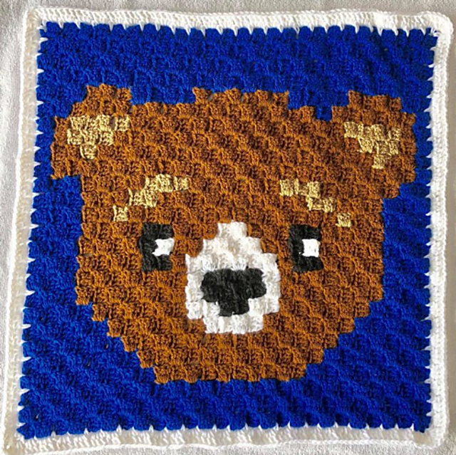 Ravelry: C2C Bear Square pattern by Michael Sellick