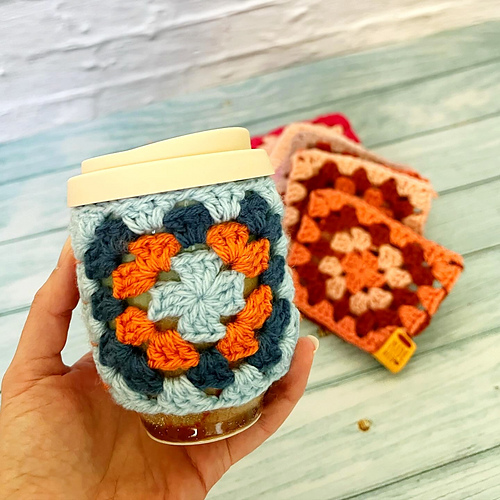 Ravelry: Granny Stash Buster Cup Cosy pattern by The Crochet Fix