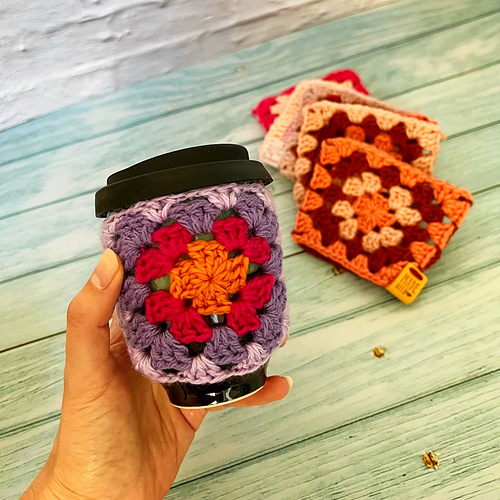 Ravelry: Granny Stash Buster Cup Cosy pattern by The Crochet Fix