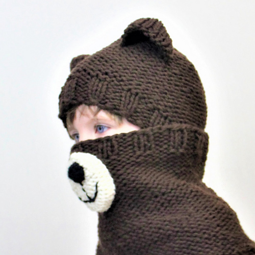Ravelry: Bertie BEAR Set ( hat+cowl) pattern by April Miller