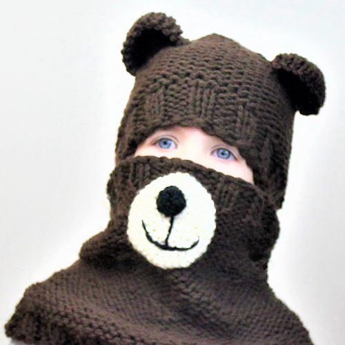 Ravelry: Bertie BEAR Set ( hat+cowl) pattern by April Miller