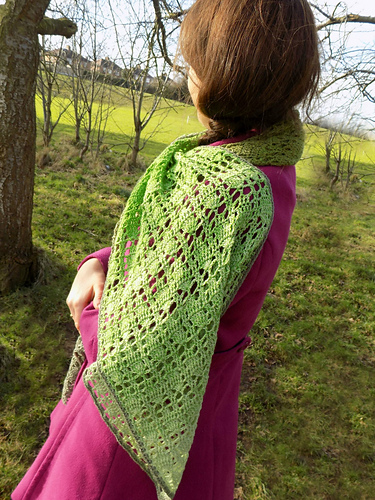 Ravelry: Leafy Boughs Wrap pattern by Heather C Gibbs (KCACO.UK)