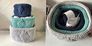 Ravelry: You Diamond Nesting Baskets pattern by Bernadine Graham