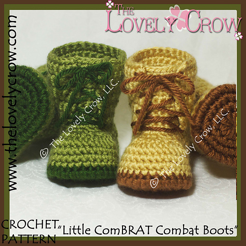 Ravelry: Little ComBrat Combat Boots pattern by Elizabeth Alan