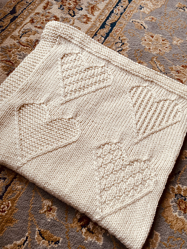 Ravelry: Textured heart blanket pattern by Knit Sew Make