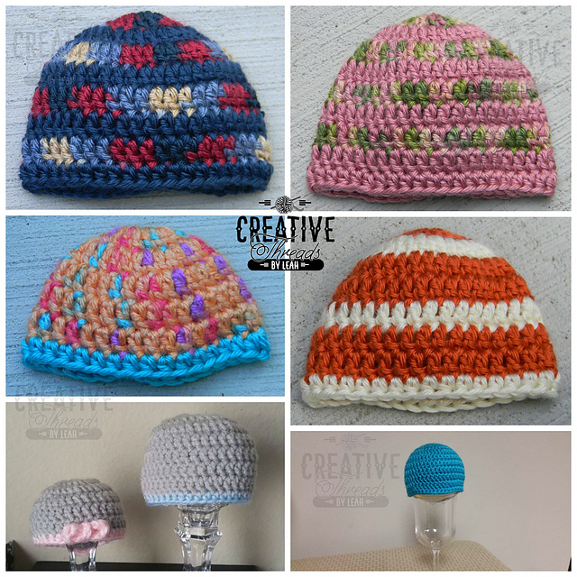 Ravelry: Preemie Newborn Basic Beanie pattern by Creative Threads by Leah
