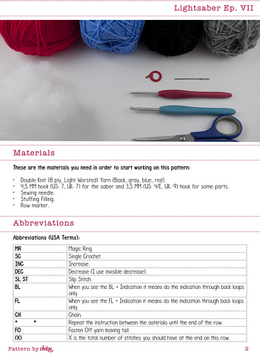 Ravelry: Star Wars Kylo Ren Lightsaber pattern by Jessica Llinares