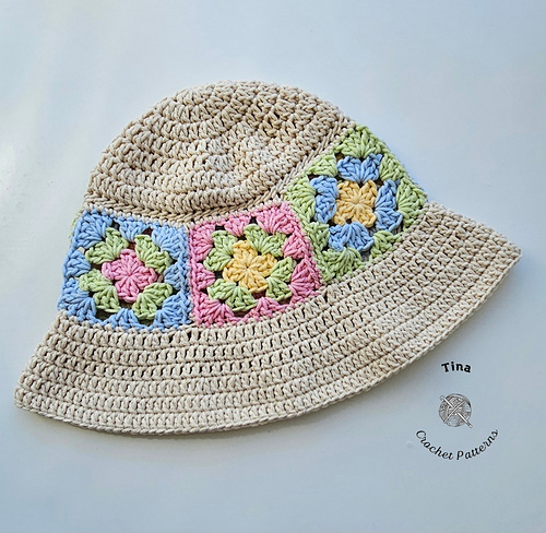Ravelry: Granny Square Bucket Hat pattern by Tina Crochet Patterns