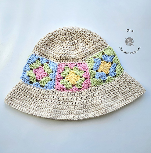 Ravelry: Granny Square Bucket Hat pattern by Tina Crochet Patterns