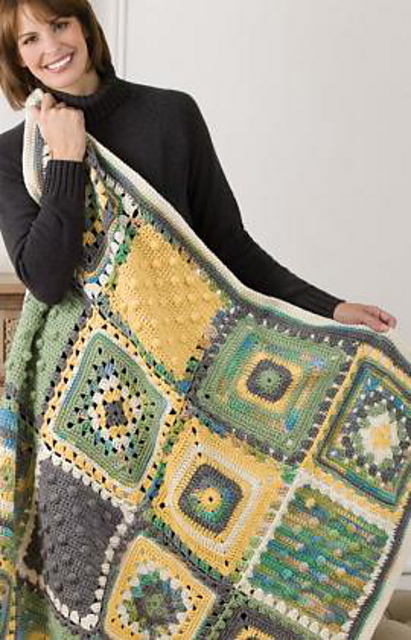 Ravelry: Triple Texture 12 Block Throw pattern by Barbara Swanson