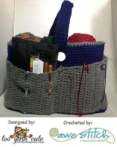 Ravelry: Crocheted Organizer Bag pattern by Too Yarn Cute