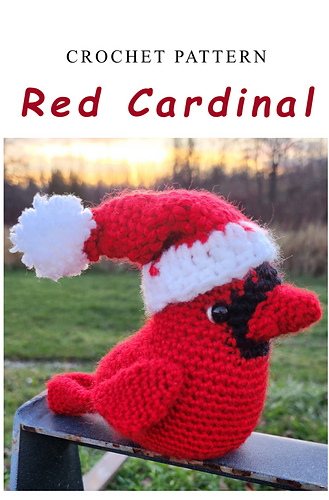 Ravelry: Cardinal Bird with Santa Hat pattern by Tory Pace