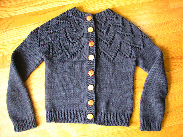 Ravelry: Two Skein Petal Cardigan pattern by Coats & Clark
