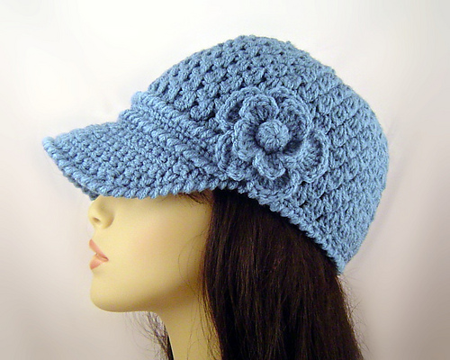 Ravelry: Pattern Baseball Cap with Flower pattern by Barbara Travis