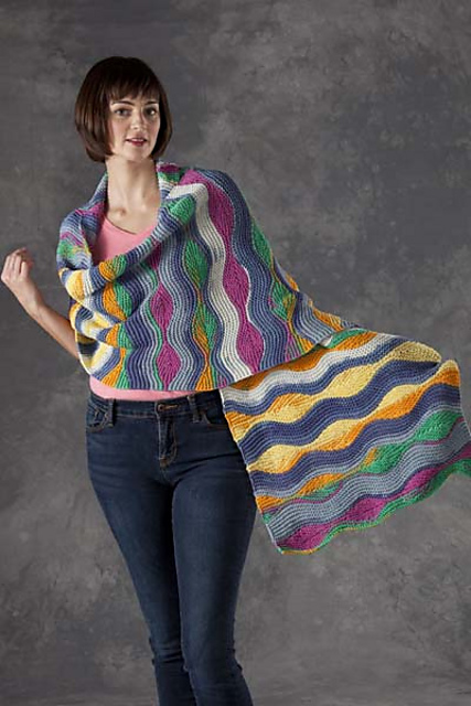 Ravelry: 5405O Short Row Wave Scarf/Wrap pattern by Barry Klein