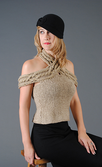 Ravelry: Criss Cross Cable Halter Top pattern by Twisted Angle