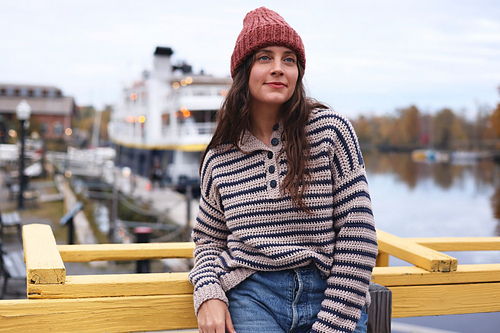 Ravelry: Marinière Striped Henley pattern by Alexandra Tavel