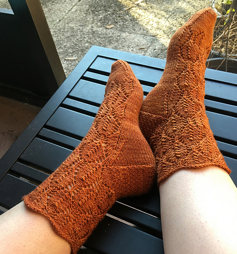 Ravelry: Beech Leaves Socks pattern by Karen Butler