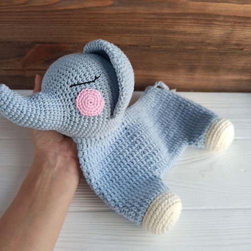 Ravelry: Sleeping Elephant Baby Lovey pattern by Valerie Burova