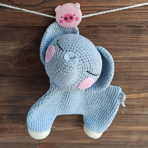 Ravelry: Sleeping Elephant Baby Lovey pattern by Valerie Burova