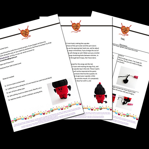 Ravelry: Peanut the devilish cupcake pattern by Vedrana Cvijanovic