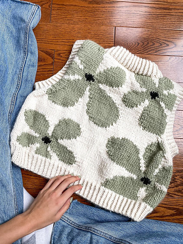 Ravelry: Make Myself Flowers Vest pattern by Vexnot Studio