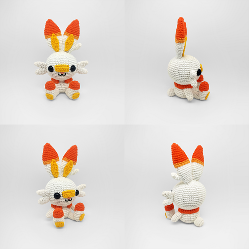 Ravelry: Scorbunny, Raboot & Cinderace pattern by Erin Kim