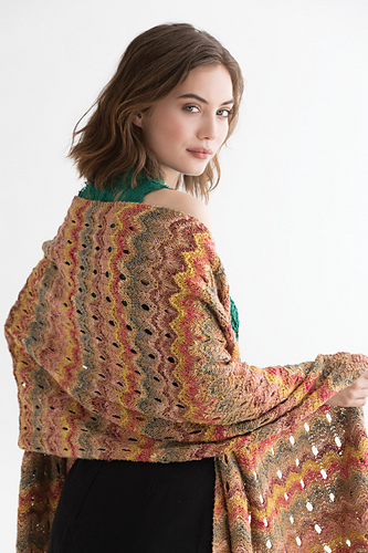 Ravelry: Eyelet Chevron Shawl pattern by Caroline Dick