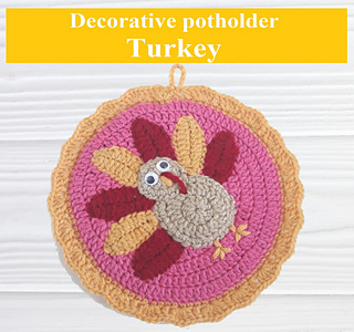 Ravelry: Round potholder turkey pattern by Elena Goriashnik