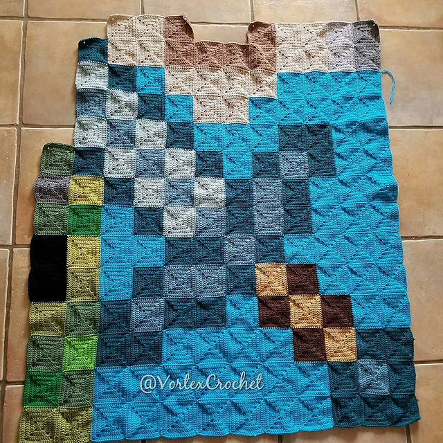 Ravelry: VortexCrochet's Minecraft Blanket Steve & Creeper