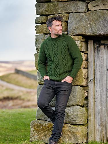 Ravelry: Duncan Men's Cabled Raglan Jumper pattern by Sarah Hatton