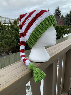 Ravelry: Waddlesworth's Striped Stocking Cap - Santa or Elf Hat