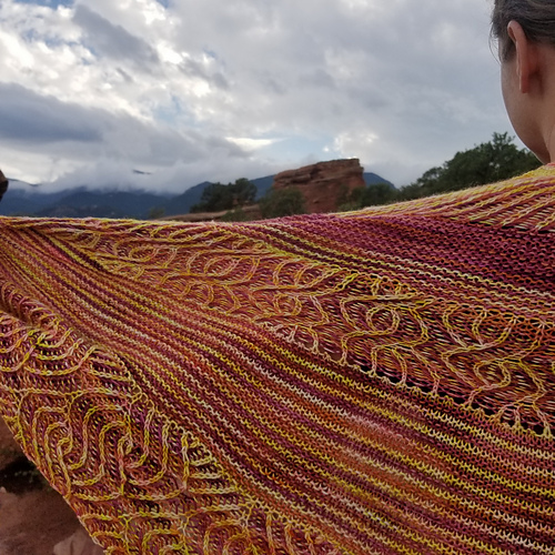 Ravelry: Rocky Mountain Sunburn: Brioche Half-Pi Shawl pattern by ...