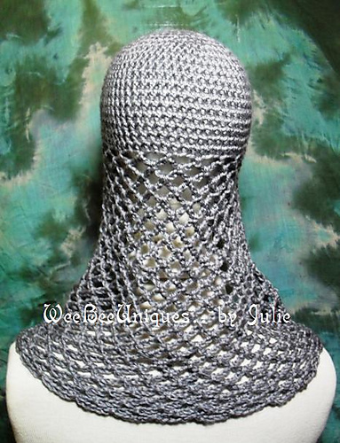 Ravelry: chainmail coif knight helmet hat pattern by WeeBee Uniques