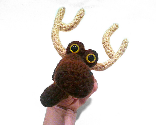 Ravelry: Magic Moose Finger Puppet pattern by Whispered Whimsy