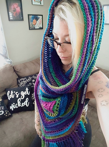Ravelry: Wild Oleander Hooded Scarf pattern by Andrea R. Williams