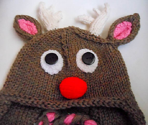 Ravelry: Rudolph Reindeer Hat knit pattern by Wistfully Woolen