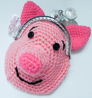 Ravelry: Piglet Pig Animal Coin Purse pattern by Wistfully Woolen