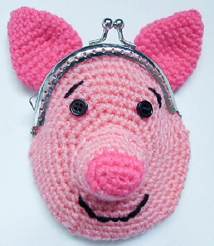 Ravelry: Piglet Pig Animal Coin Purse pattern by Wistfully Woolen