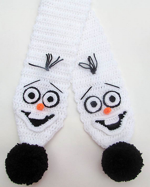 Ravelry: Olaf Frozen Snowman Scarf pattern by Wistfully Woolen