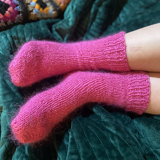 Ravelry: WithLoveFromLN1's Pink Fluffy Socks for Ella