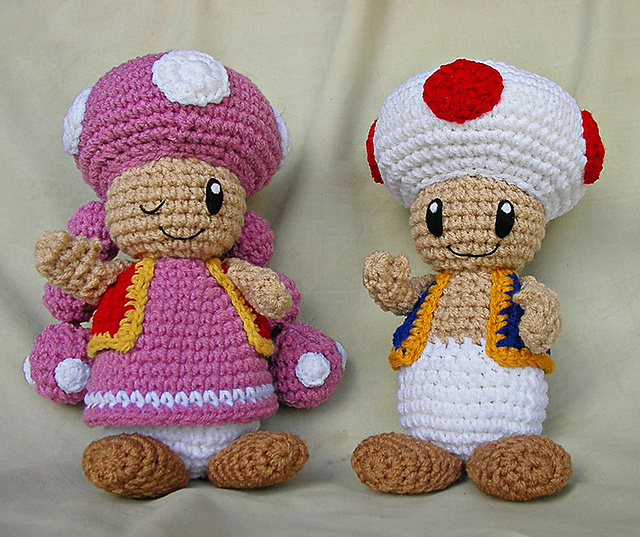 Ravelry: Toad and Toadette pattern by Linda Potts