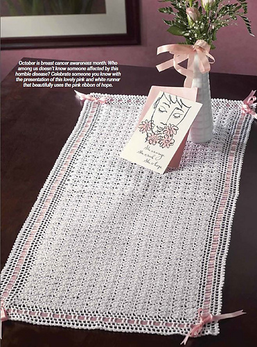 Ravelry: Breast Cancer Awareness Runner pattern by Agnes Russell